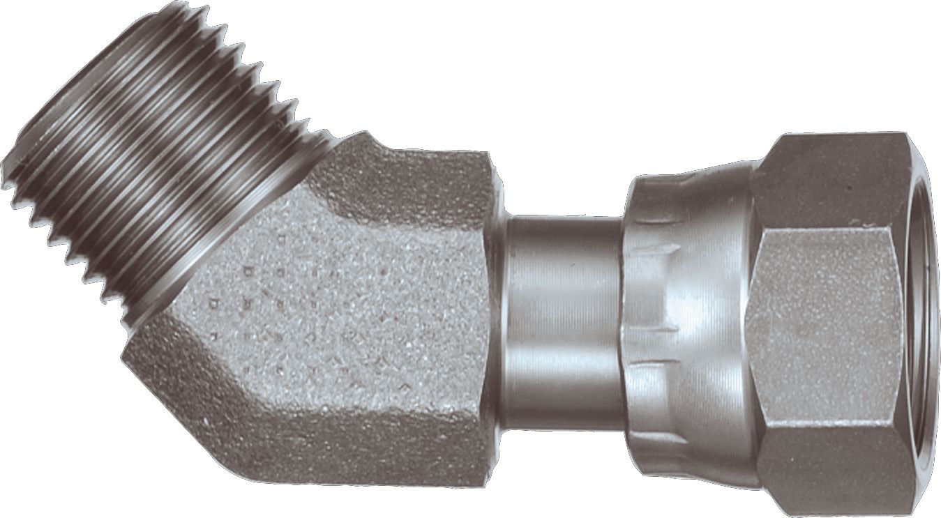 Hydraulic Adapters, 45° Elbow, Male ORFS X Female ORFS Swivel – Lawson Products