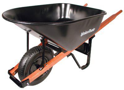6 Cu. Ft, Black, 1 Wheel, Steel Frame, Steel Wheelbarrow – Lawson Products