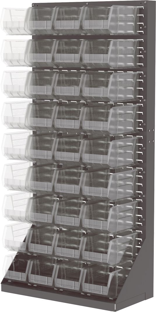 Louvered Floor Rack, Heavy-Duty, Single-Sided, 36 Clear Bins – Lawson ...