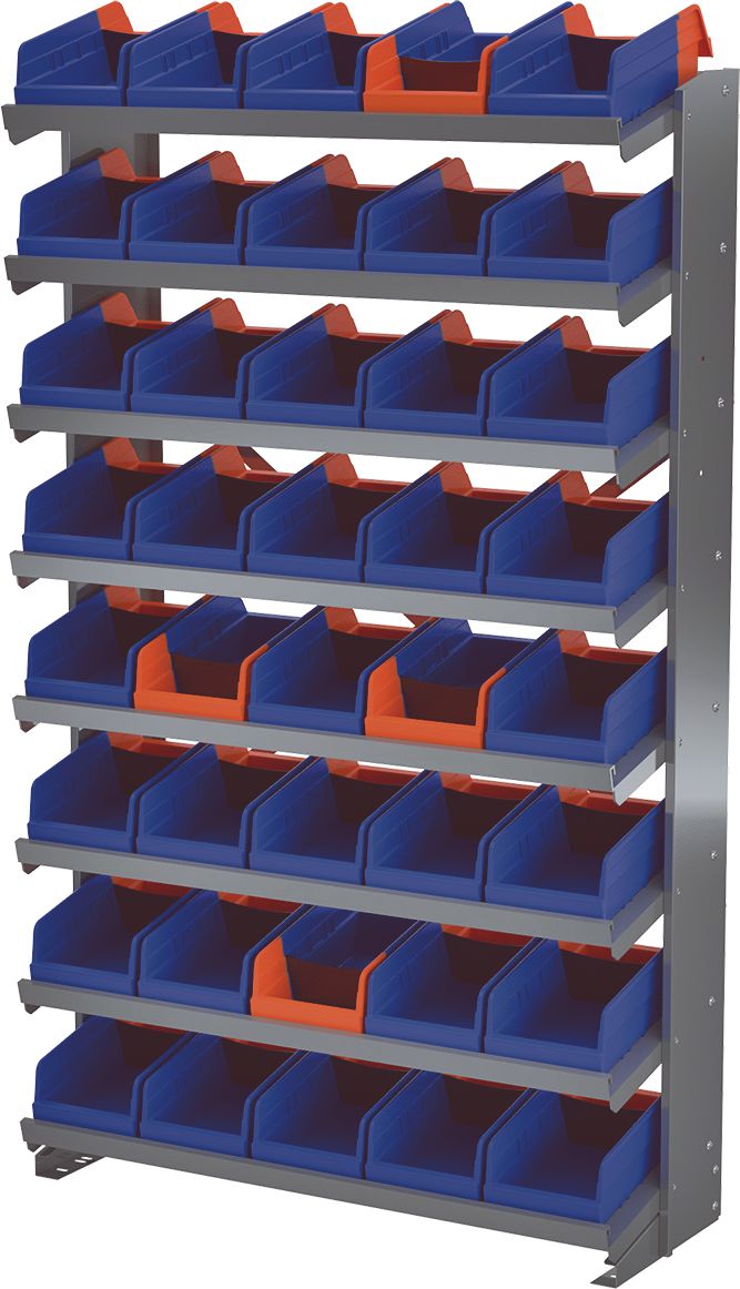 Single-Sided Pick Rack, 8 12" Deep Shelves, 40 Indicator™ Bins – Lawson ...