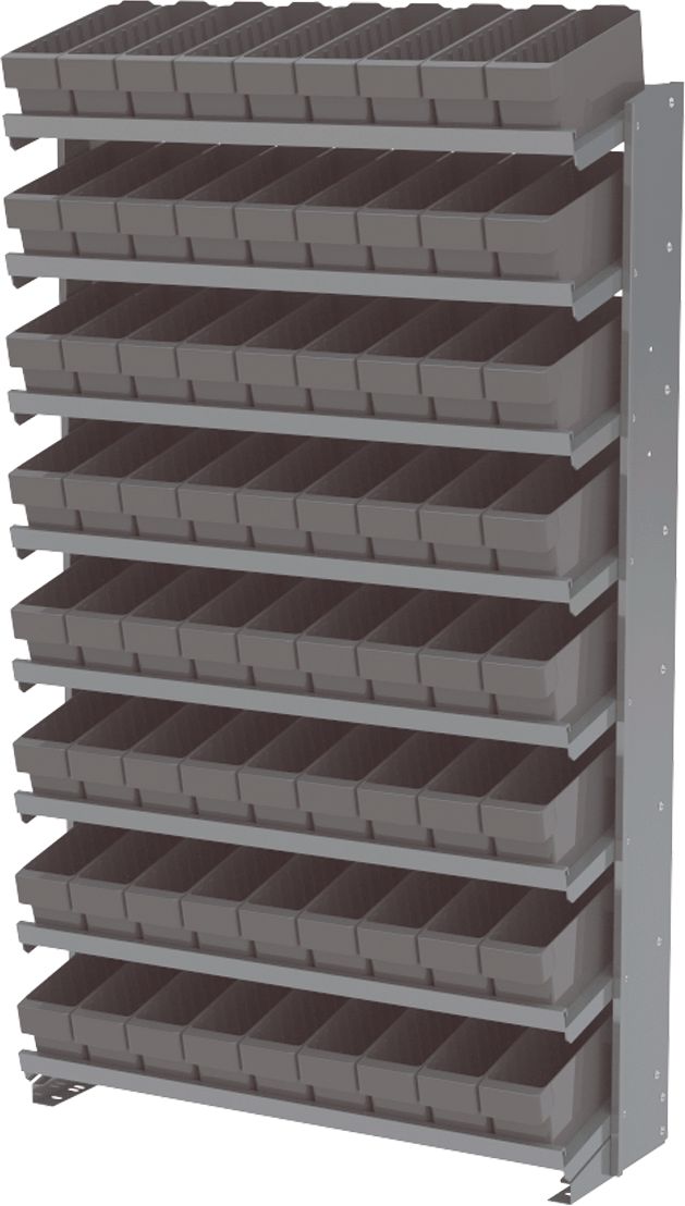 Single-Sided Pick Rack, 8 12" Deep Shelves, 72 Gray AkroDrawers ...