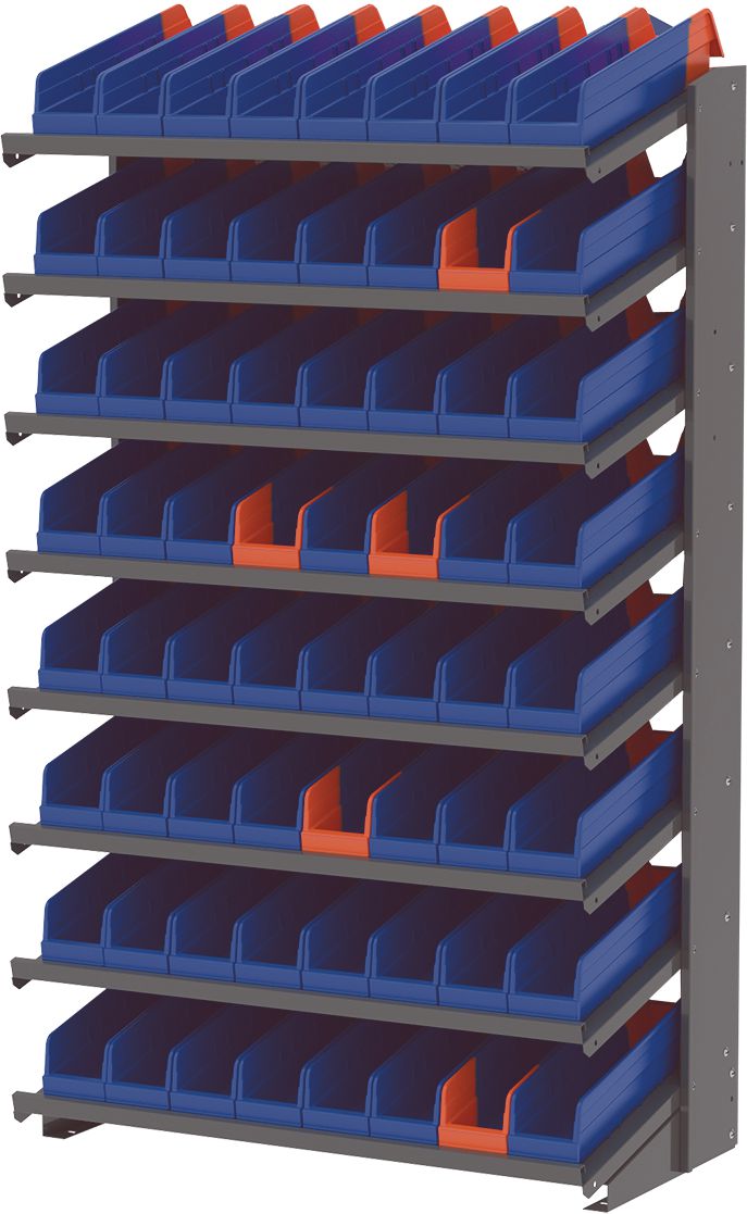 Single-Sided Pick Rack, 8 18" Deep Shelves, 72 Indicator™ Bins – Lawson ...