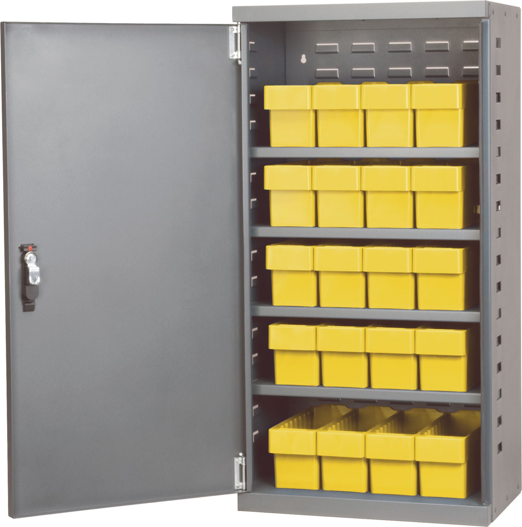 Mini Lockable Cabinet, Textured Charcoal, 16 Yellow Drawers – Lawson ...