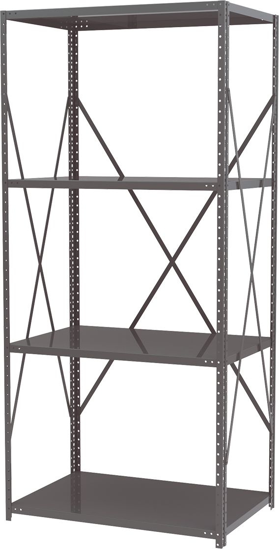 Steel Shelving Unit, Gray, 36" W x 24" D x 79" H – Lawson Products