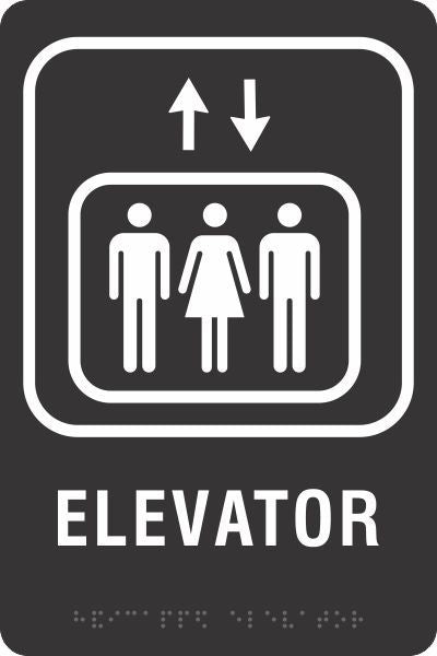 ADA Braille Elevator Up/Down Arrow Sign With Picto, Acrylic – Lawson ...