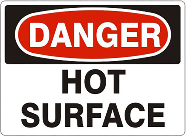 Danger Hot Surface Label, Adhesive Vinyl – Lawson Products