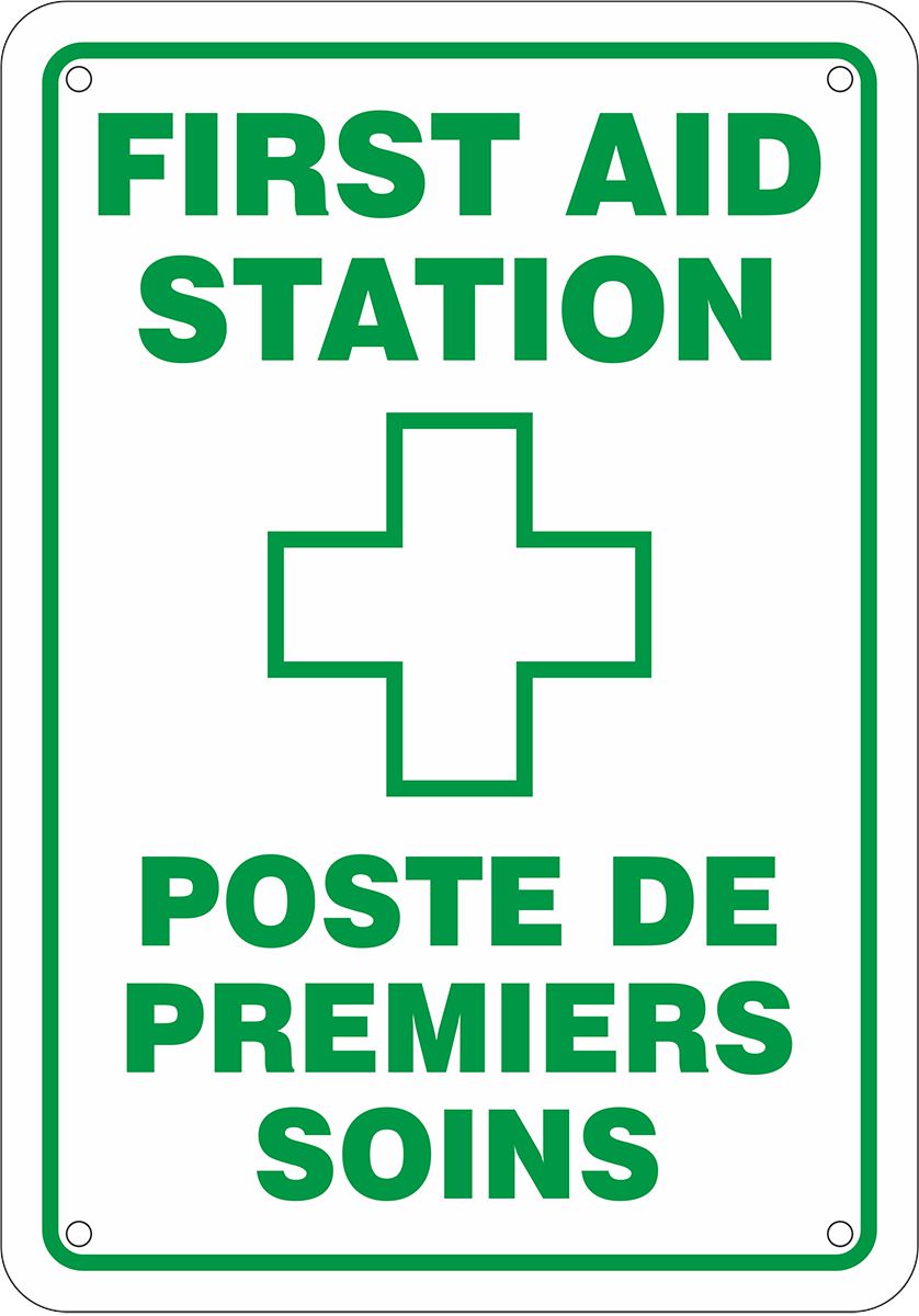 First Aid Station Picto Poste De Premiers Soins ,Plastic (.040) ,10X7 ...