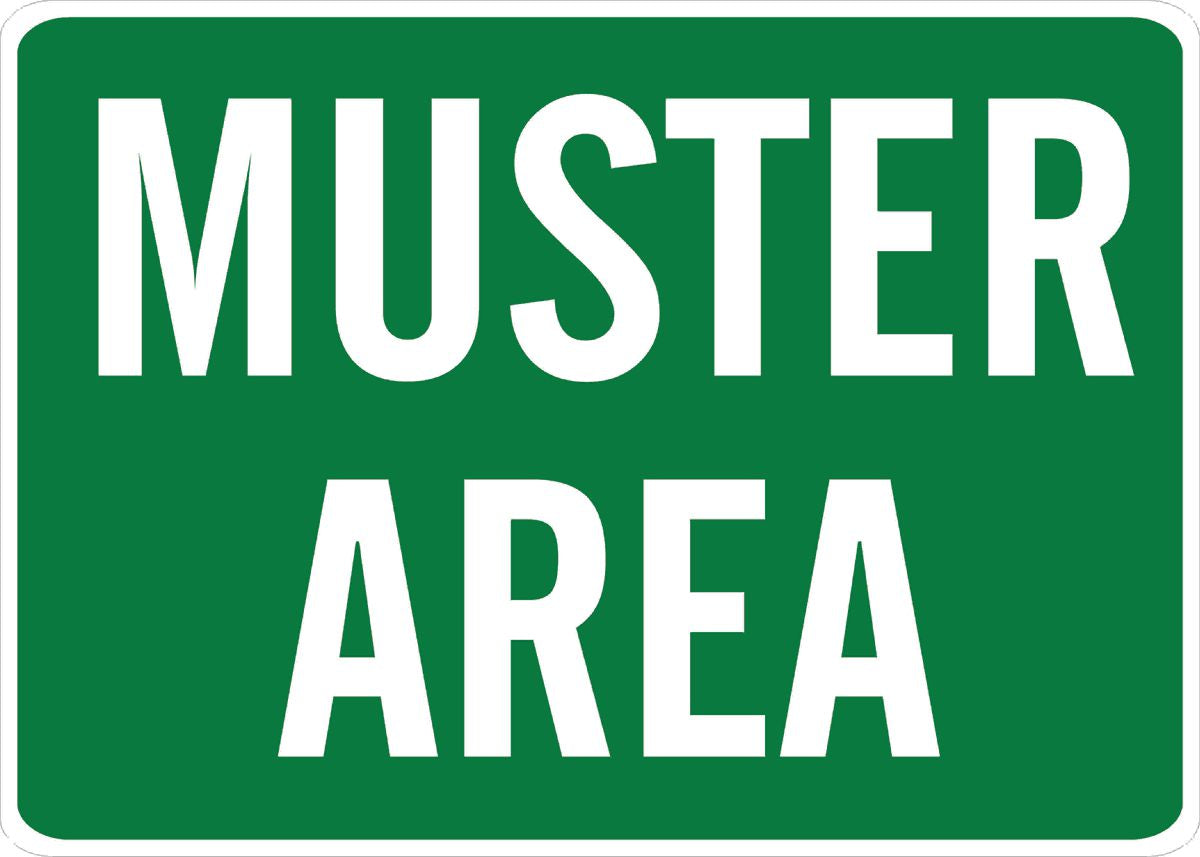 Muster Area Sign, Aluminum .040 – Lawson Products
