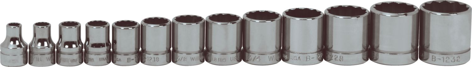 Socket Set, SAE, 3/8" Drive, 12pt Shallow, 13pc – Lawson Products