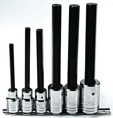 1/2" Drive Extra Long Hex Bit Set, Nickel Chrome Finish – Lawson Products