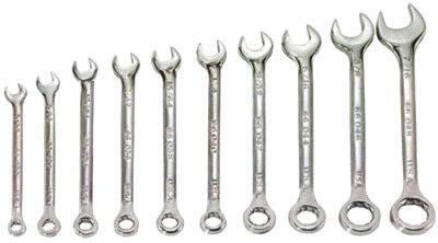 10 Pc. 6 & 12 Point Full Polish Midget Combination Wrench Set – Lawson ...