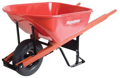 6 Cu. Ft, Red, 1 Wheel, Wood Frame, Steel Wheelbarrow – Lawson Products