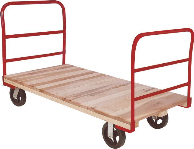 Platform Truck, Wood, 30" W x 60" L, 2 Crossbar Swayback Handles ...
