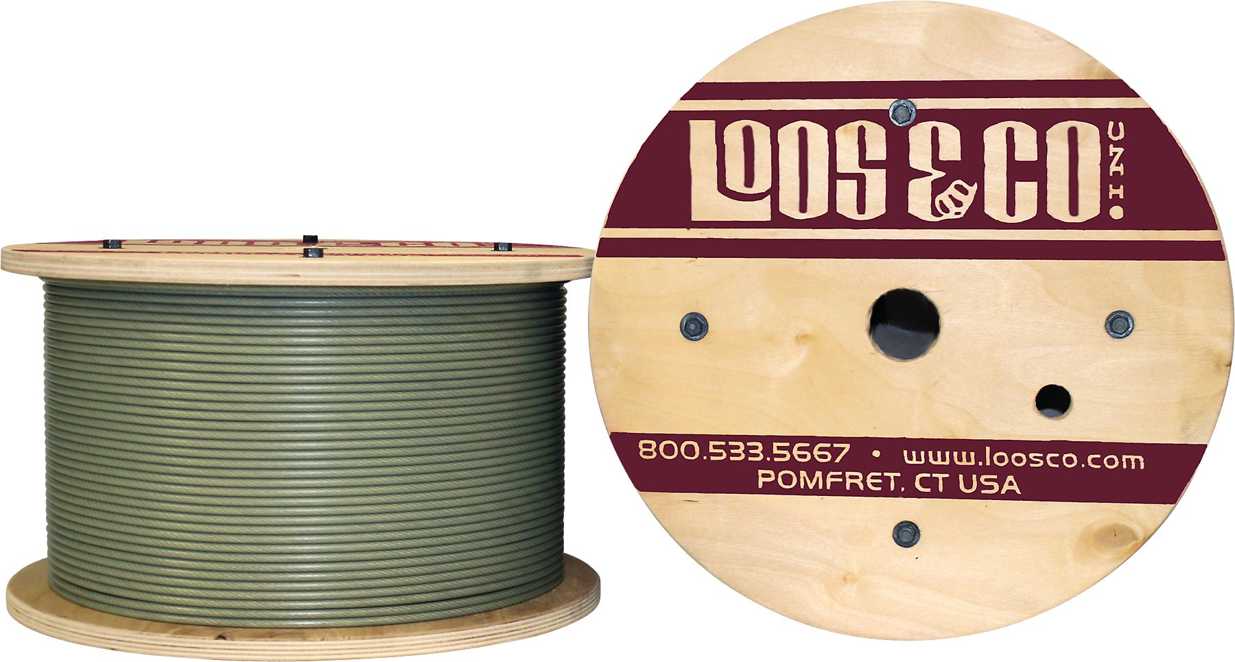 Wire Rope, 302/304 Stainless Steel, Nylon Coated, 7x19, 3/16", 3,700 l ...