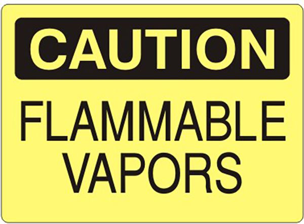 Caution Flammable Vapors Label, Adhesive Vinyl – Lawson Products