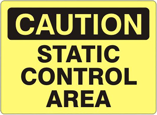 Caution Static Control Area Sign, Plastic .040 – Lawson Products