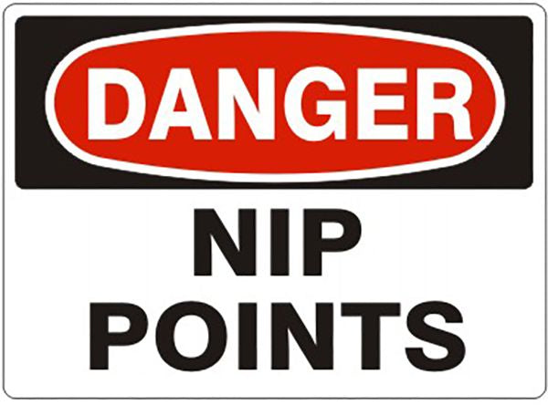 Danger Nip Points Sign, Fiberglass – Lawson Products