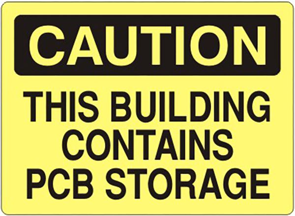 Caution This Building Contains PCB Storage Label, Adhesive Vinyl ...
