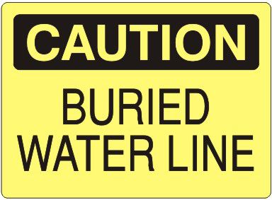 Caution Buried Water Line Label, Adhesive Vinyl – Lawson Products