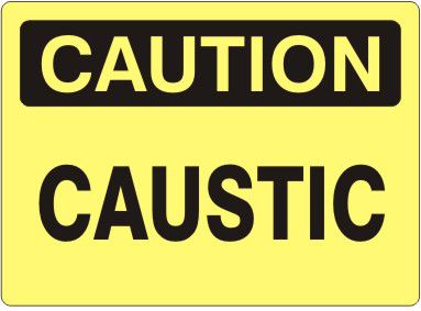 Caution Caustic Label, Adhesive Vinyl – Lawson Products