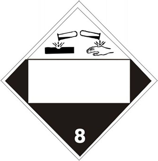 Blank Box Class 8 Placard With Corrosive Picto, Adhesive Vinyl – Lawson ...