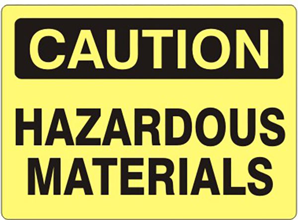 Caution Hazardous Materials Sign, Plastic .040 – Lawson Products