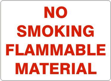 No Smoking Flammable Material Sign, Plastic .040 – Lawson Products