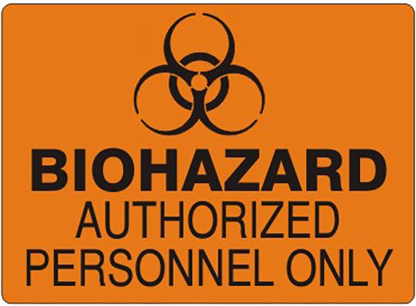 Biohazard Authorized Personnel Only Sign With Biohazard Symbol, Fiberg ...