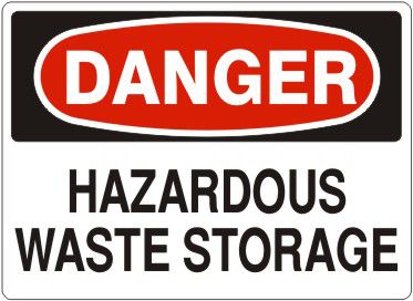 Danger Hazardous Waste Storage Sign, Plastic .040 – Lawson Products