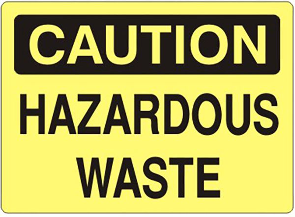 Caution Hazardous Waste Label, Adhesive Vinyl – Lawson Products